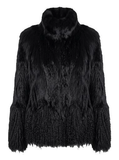 P.a.r.o.s.h Long-sleeved Fur High Neck - Black