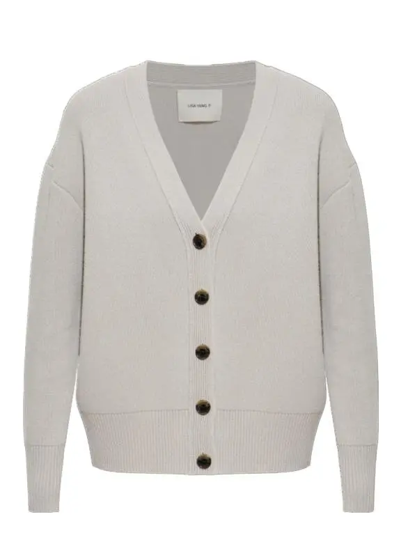 LISA YANG Amery V-neck Cardigan - Grey
