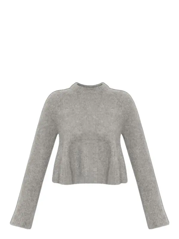 LISA YANG Portia Peplum Knitted Sweater - Grey