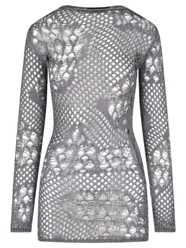 DONDUP Crochet Distressed Dress - Gray