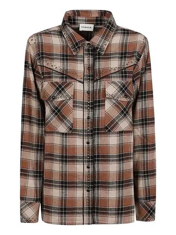 P.a.r.o.s.h Checked Cowboy Shirt - Black