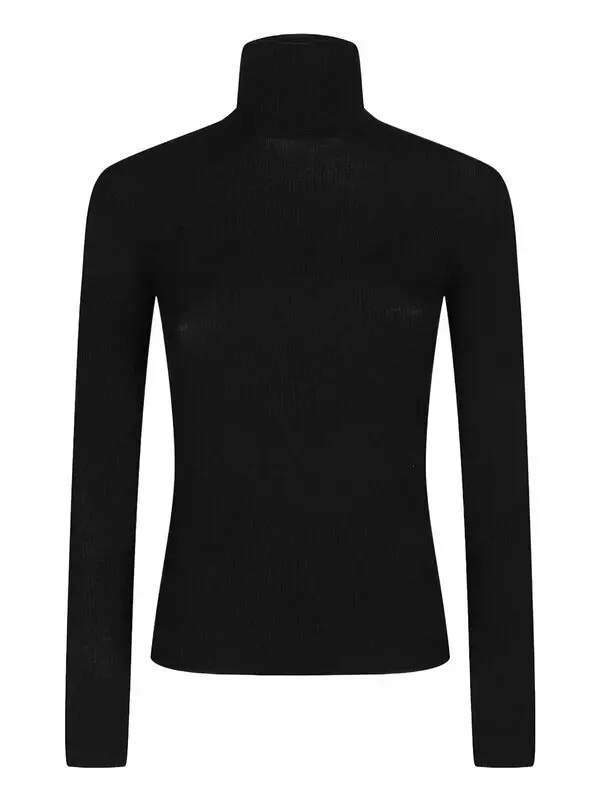 P.a.r.o.s.h Ribbed Turtleneck Knitted Jumper - Black
