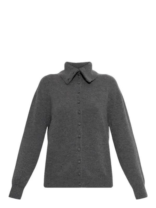 LISA YANG Denie Button-up Knitted Sweater - Grey