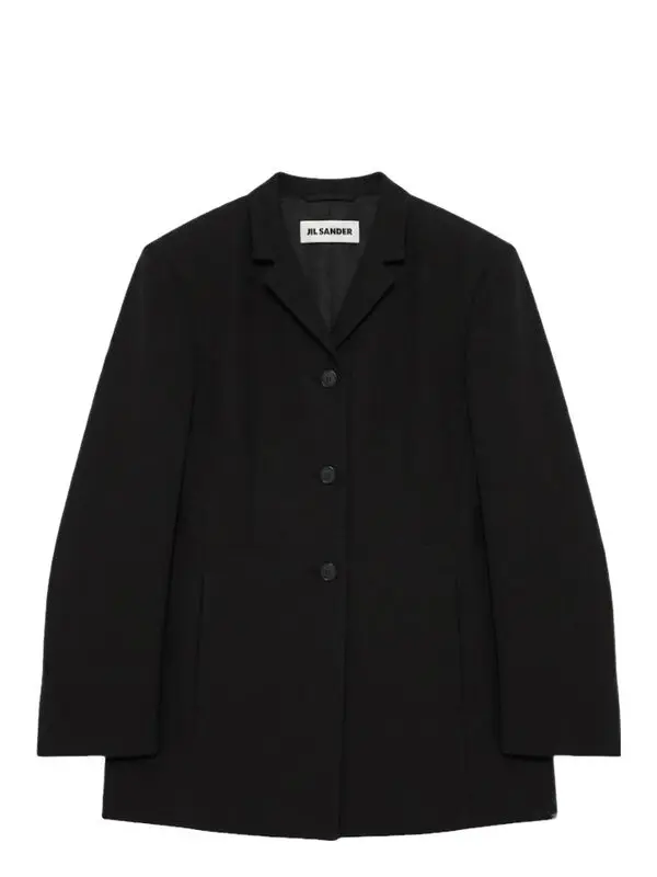 JIL SANDER Single-breasted Blazer With Patch Pockets - Black
