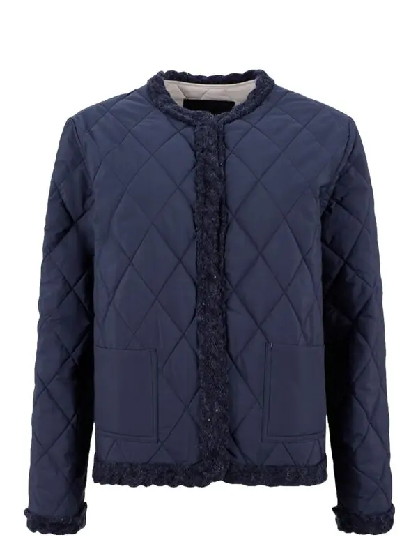 Fabiana Filippi Quilted Crew-neck Casual Jacket - Black