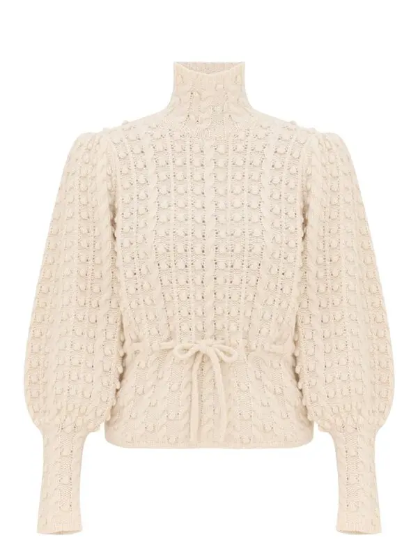 Zimmermann Valiant Bauble Knitted Sweater - Cream