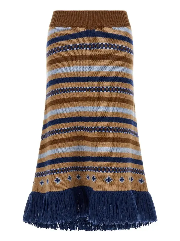 Alanui Striped Jacquard Maxi Skirt - Multicolor