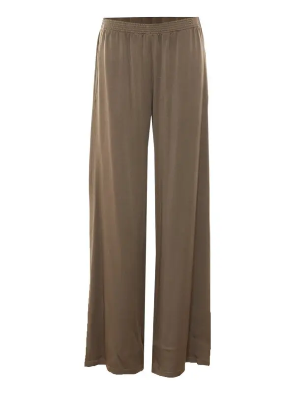 Fabiana Filippi Falcon Satin Wide-leg Pants - Brown