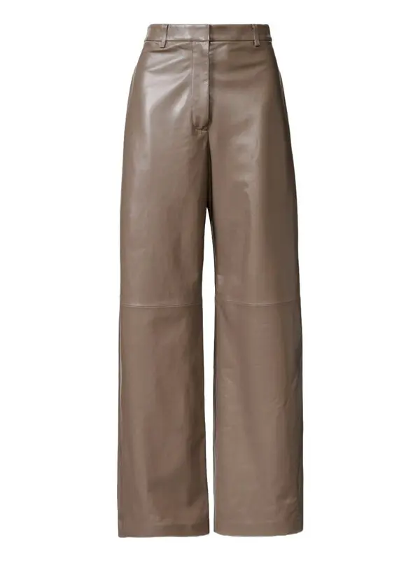 Fabiana Filippi Straight-leg Leather Trousers - Brown