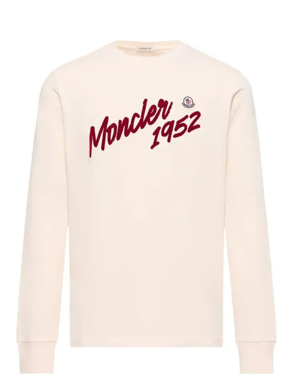 Moncler Logo Patch Long Sleeved T-shirt - Ivory