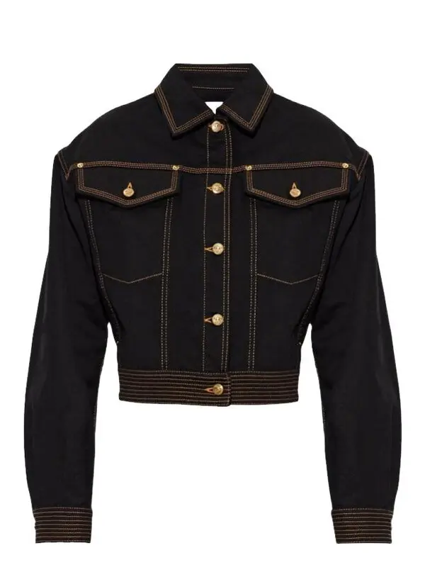 Versace Denim Blouson With Medusa Head Buttons - Black