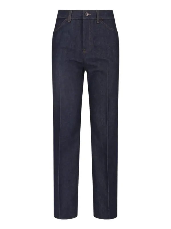 Loro Piana Straight-leg Jeans With Contrast Stitching - Dark Blue
