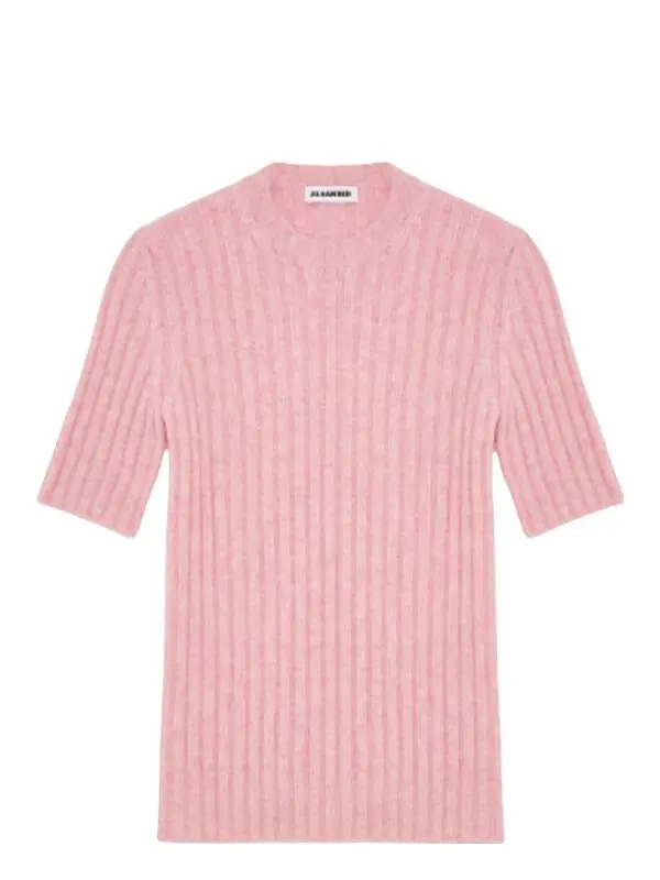 JIL SANDER Short-sleeved Knitted Pullover - Pink