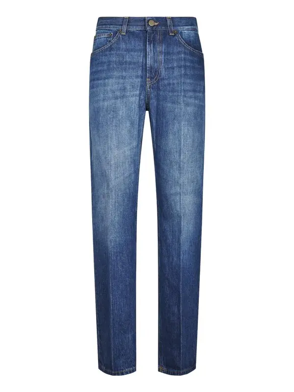 DONDUP Logo Patch Straight-leg Jeans - Blue
