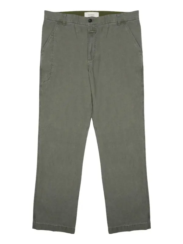Closed Straight-leg Tailored Pants - Gray