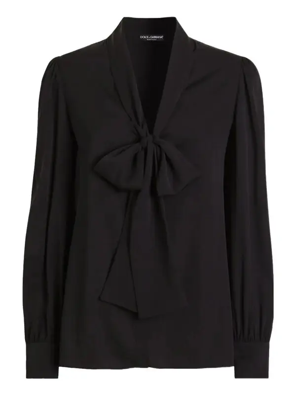 Dolce & Gabbana Stretch Charmeuse Blouse - Black