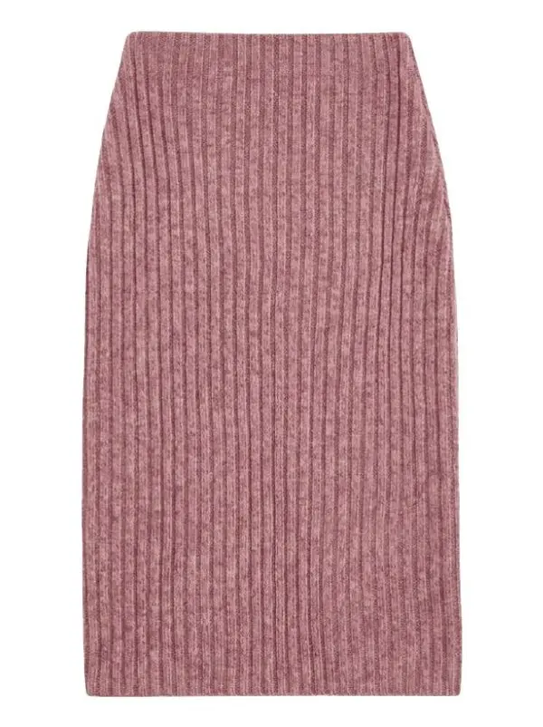 JIL SANDER Ribbed Knit Midi Skirt - Rosa