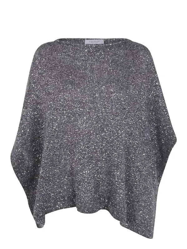D.exterior Crystal-embellished Knit Top - Black