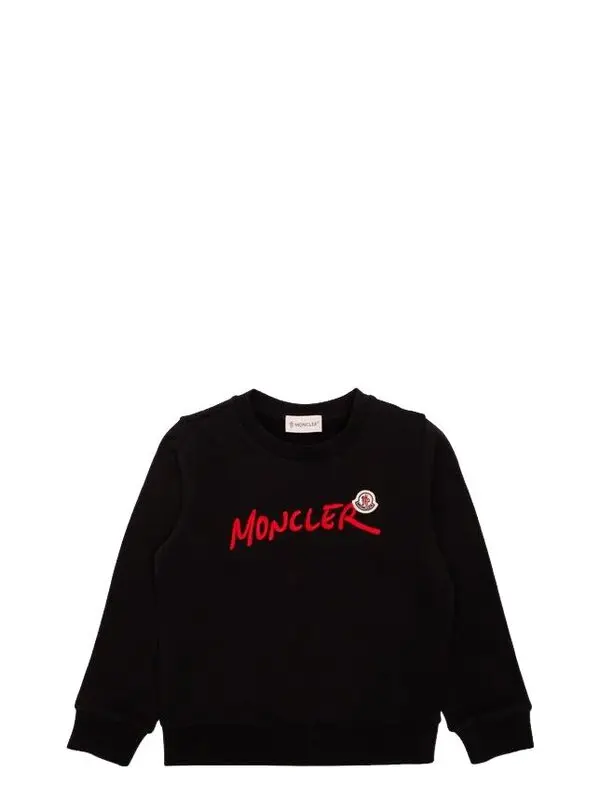 Moncler Long Sleeve Crewneck Sweatshirt With Logo - Black
