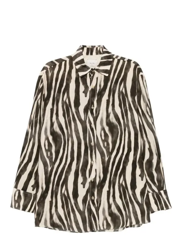 ALYSI Zebra-print Shirt - Black