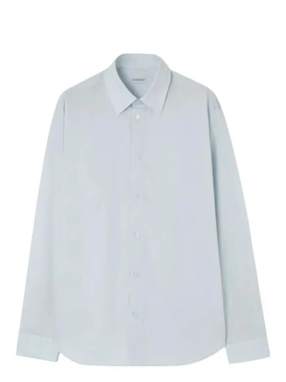 Burberry Slim Fit Cotton Shirt - Light Blue