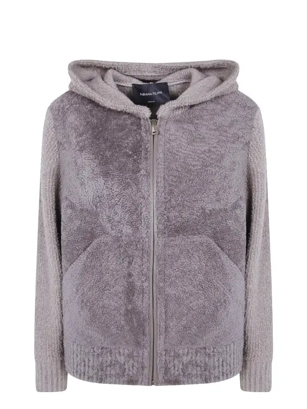 Fabiana Filippi Shearling Zip Hooded Jacket - No