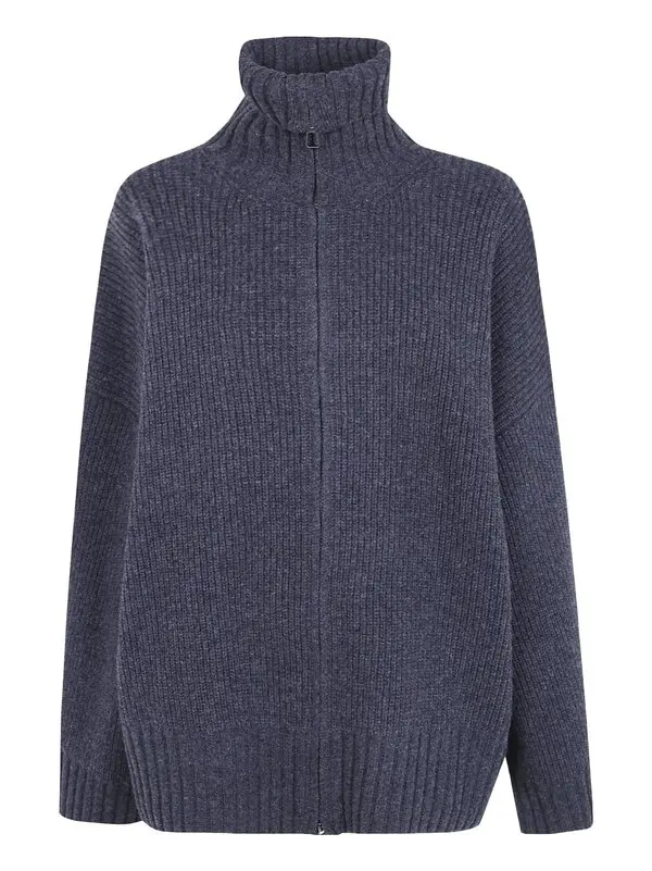 THE FRANKIE SHOP Oversized Zip-up Cardigan - Grey
