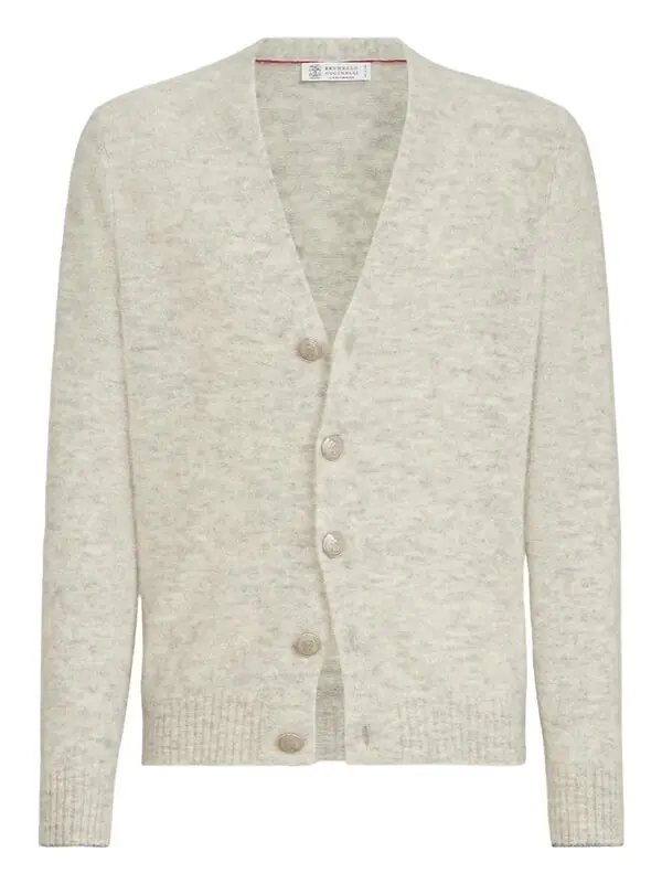 Brunello Cucinelli Alpaca, Cashmere And Wool Cardigan - Medium Gray