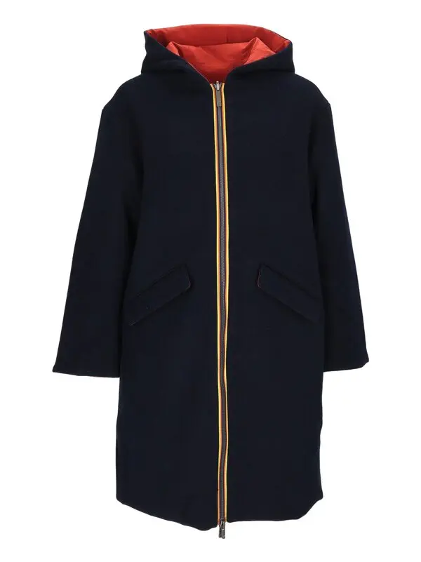 K-WAY Reversible Hooded Zip-up Coat - Blue
