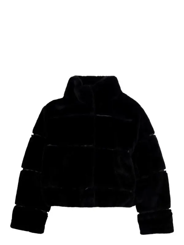 Monnalisa Faux Fur Zip-up Jacket - Black