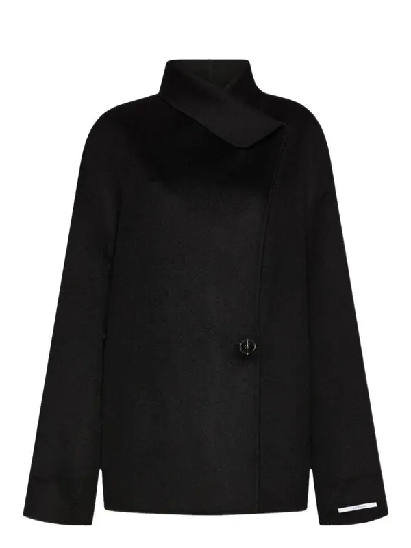 Marella Double-breasted Wool-blend Coat - Black