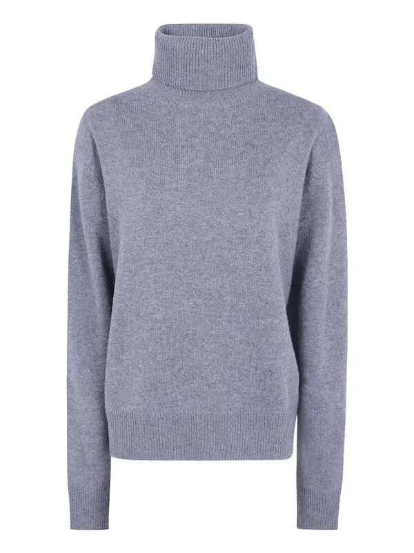 THE FRANKIE SHOP Gala Padded Knit Turtleneck Jumper - Grey