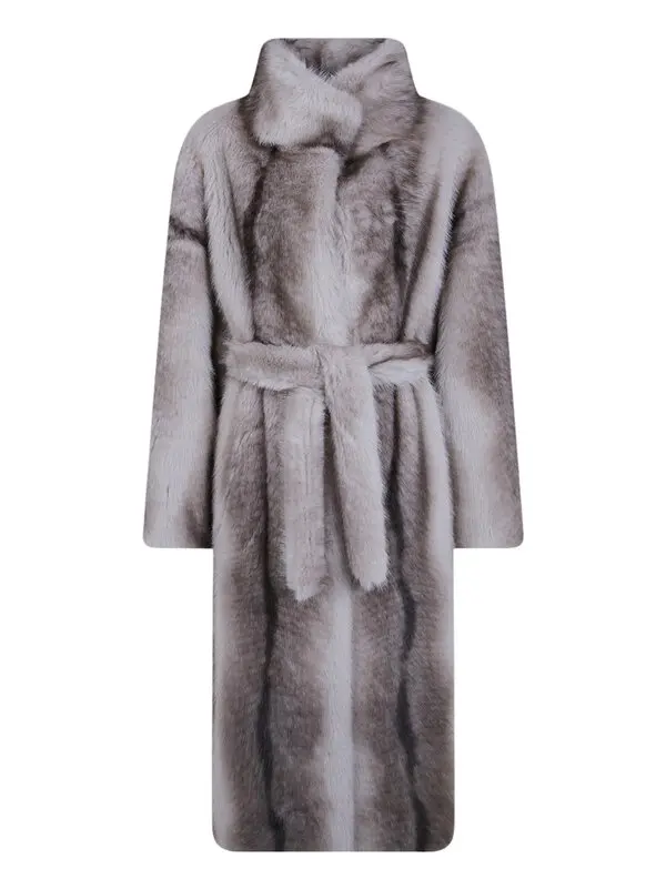 THE FRANKIE SHOP Ravello Faux Fur Robe Coat - Multi-color