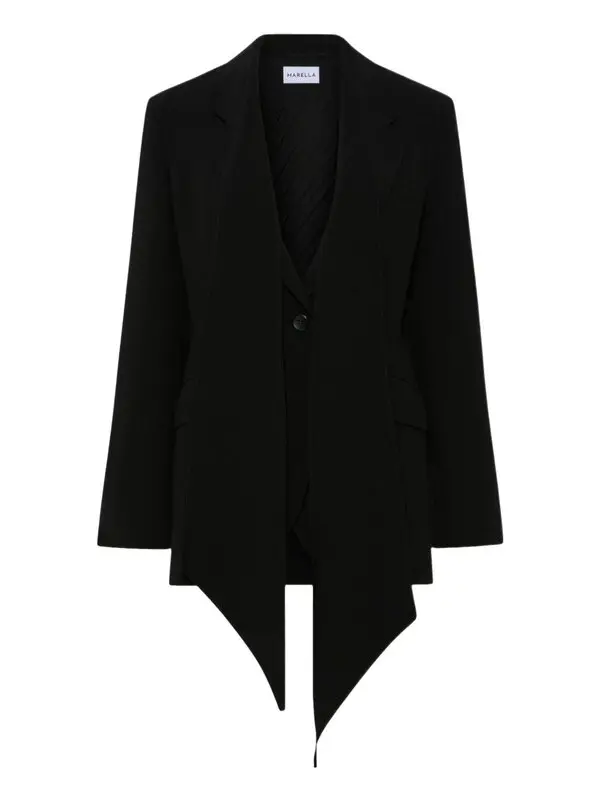 Marella Single-breasted Blazer With Detachable Scarf - Black