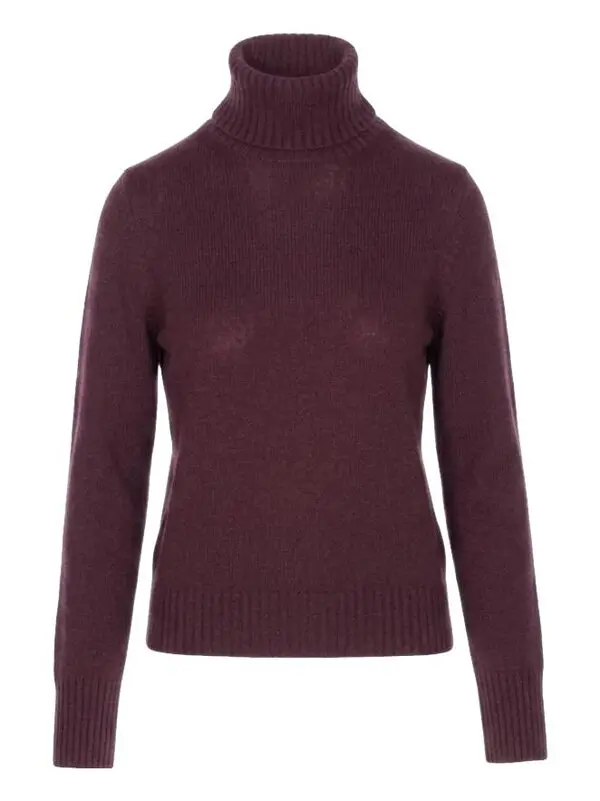 ALLUDE Roll-neck Knitted Jumper - Red