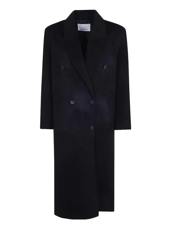 THE FRANKIE SHOP Gaia Double Breasted Long Coat - Black