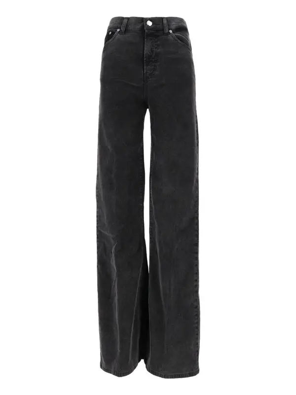 DONDUP Logo Patch Straight-leg Pants - Black