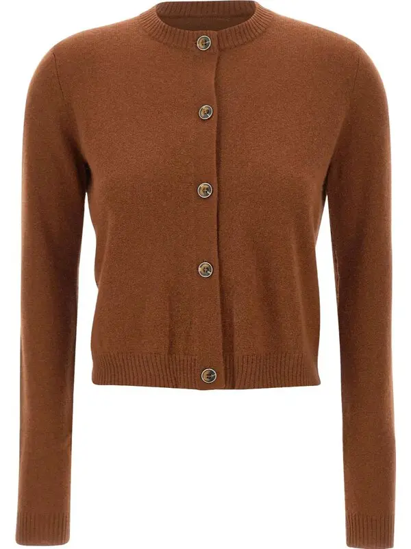 Marella Cicogna Crew Neck Cardigan - Caramel