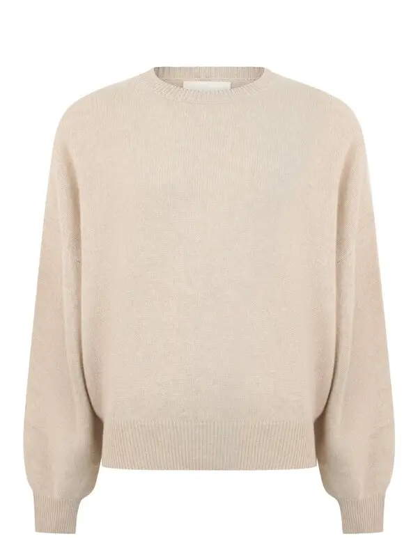 LISA YANG Relaxed Crew Neck Sweater - Beige