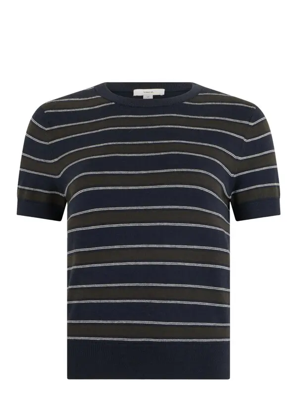 Vince Striped Short-sleeve T-shirt - Black