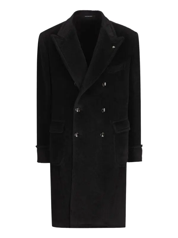 Tagliatore Double-breasted Peaked-lapel Coat - Black