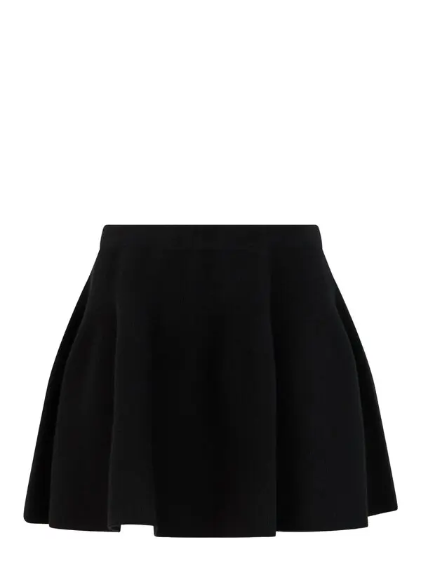 LISA YANG High-waist Knitted Mini Skirt - Black