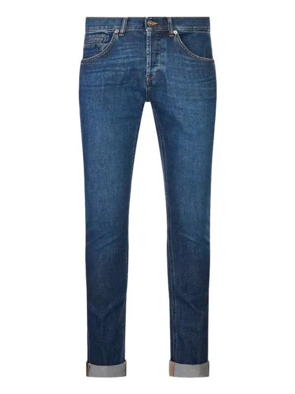 DONDUP Cuffed Hem Denim Trousers - Blue