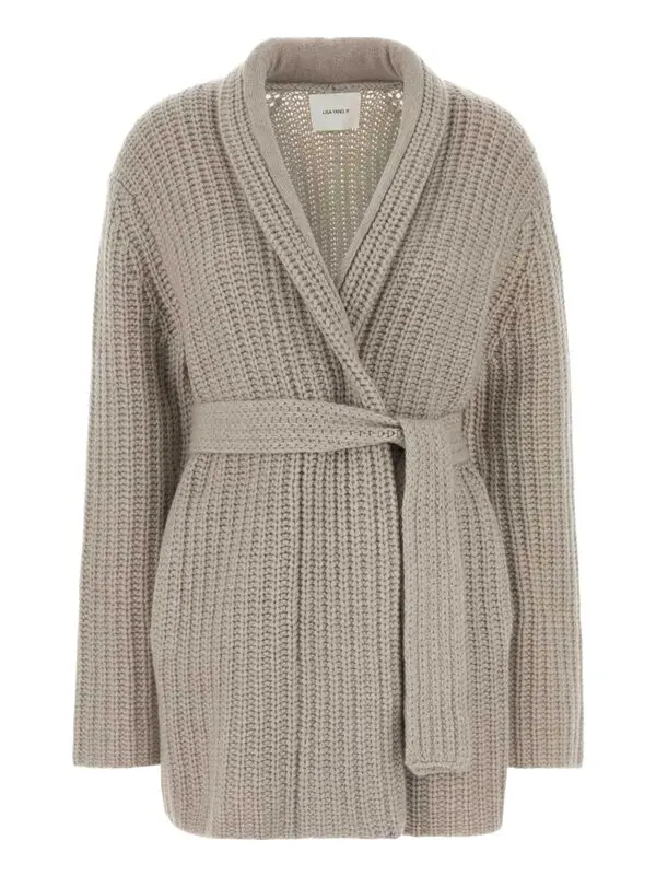 LISA YANG Belted Wrap Cardigan - Beige