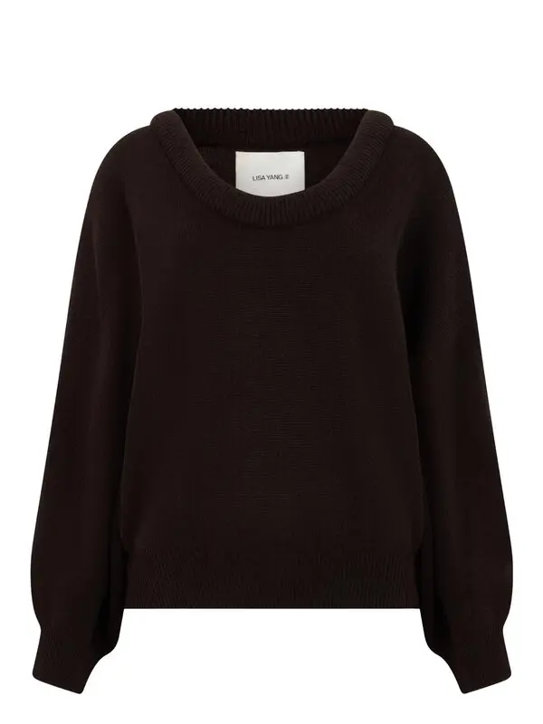 LISA YANG Oversized Knitted Sweater - Brown