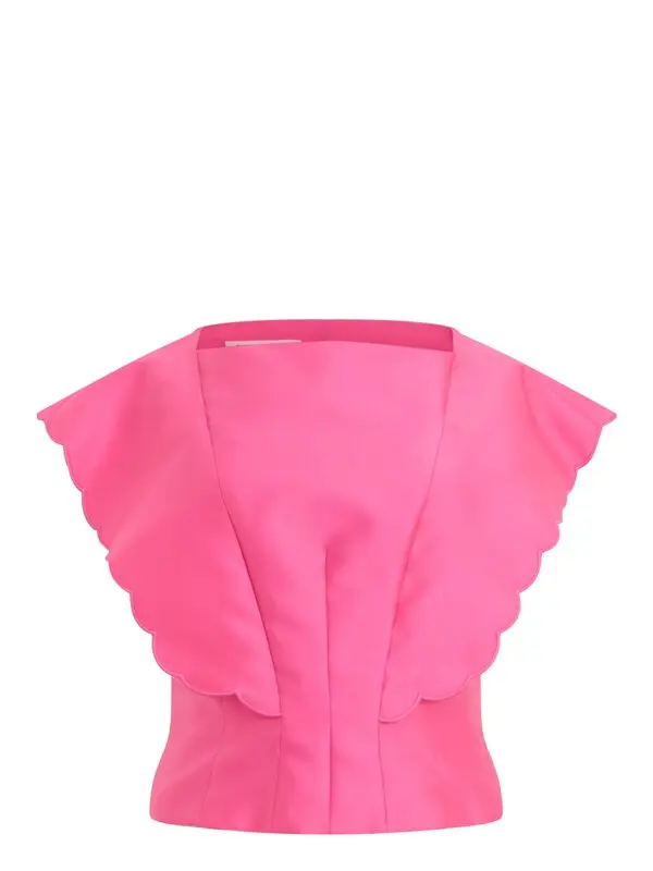 Philosophy Di Lorenzo Serafini Scalloped Cropped Top - Pink