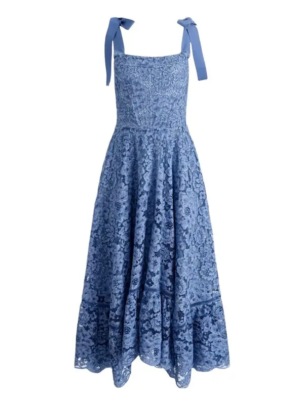 ALICEOLIVIA Rosalee Lace Bustier Dress - Indigo