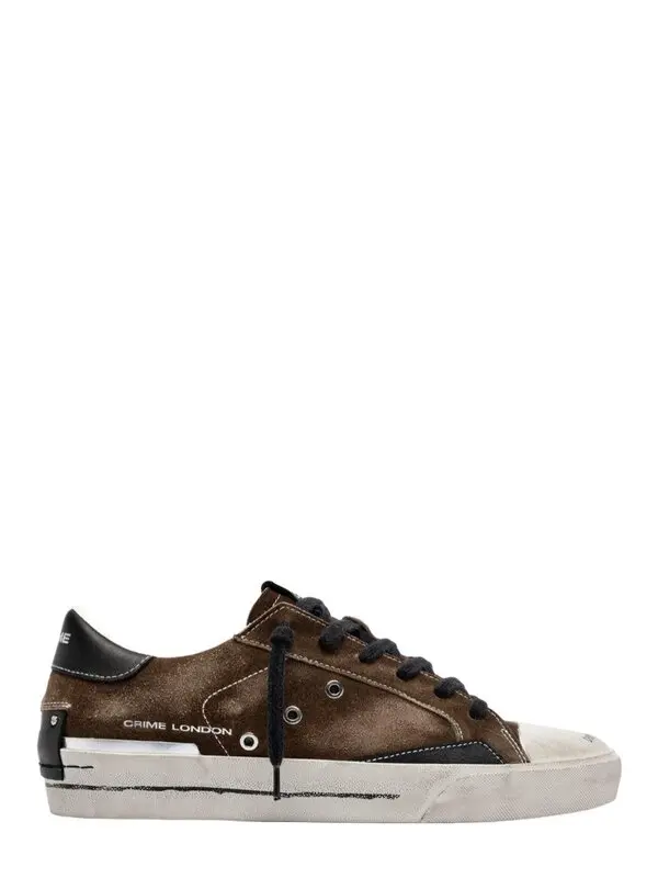 CRIME LONDON Suede Lace-up Low-top Sneakers - Brown