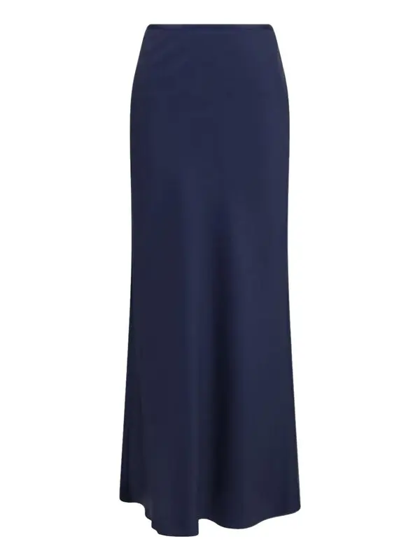 Loulou De Saison Eli Silk Twill Maxi Skirt - Navy