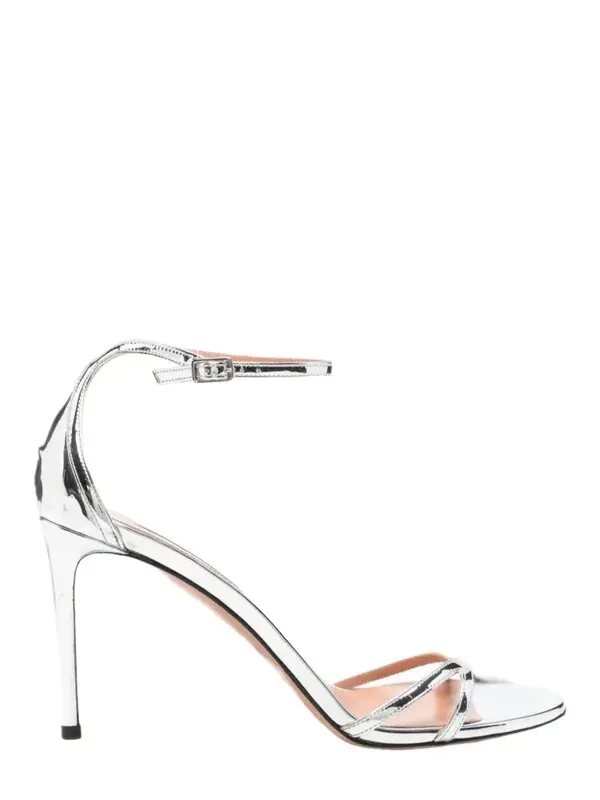 AQUAZZURA Nuda Metallic Heeled Sandals - Silver
